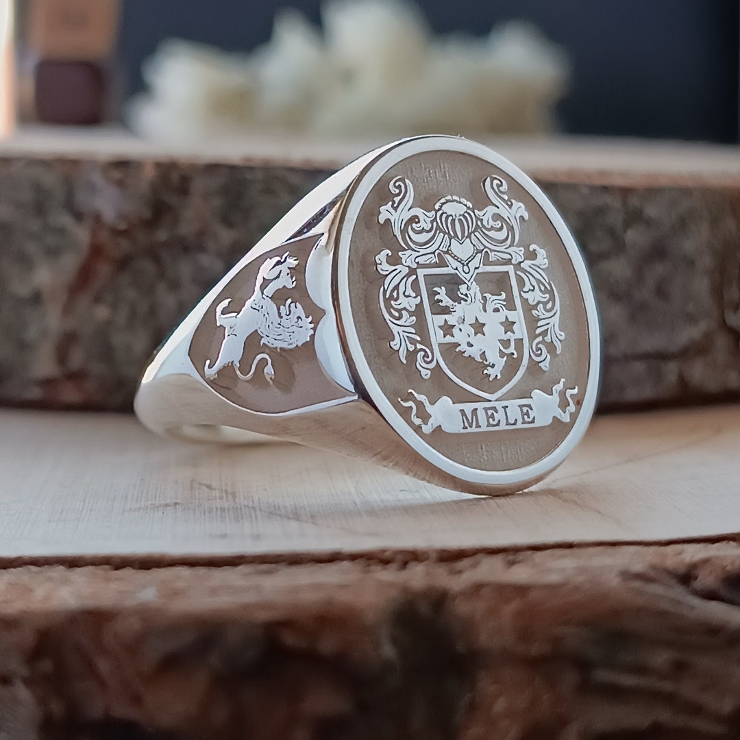 Family Crest Rings, Custom Signet Ring, Family Crest Signet Ring ...