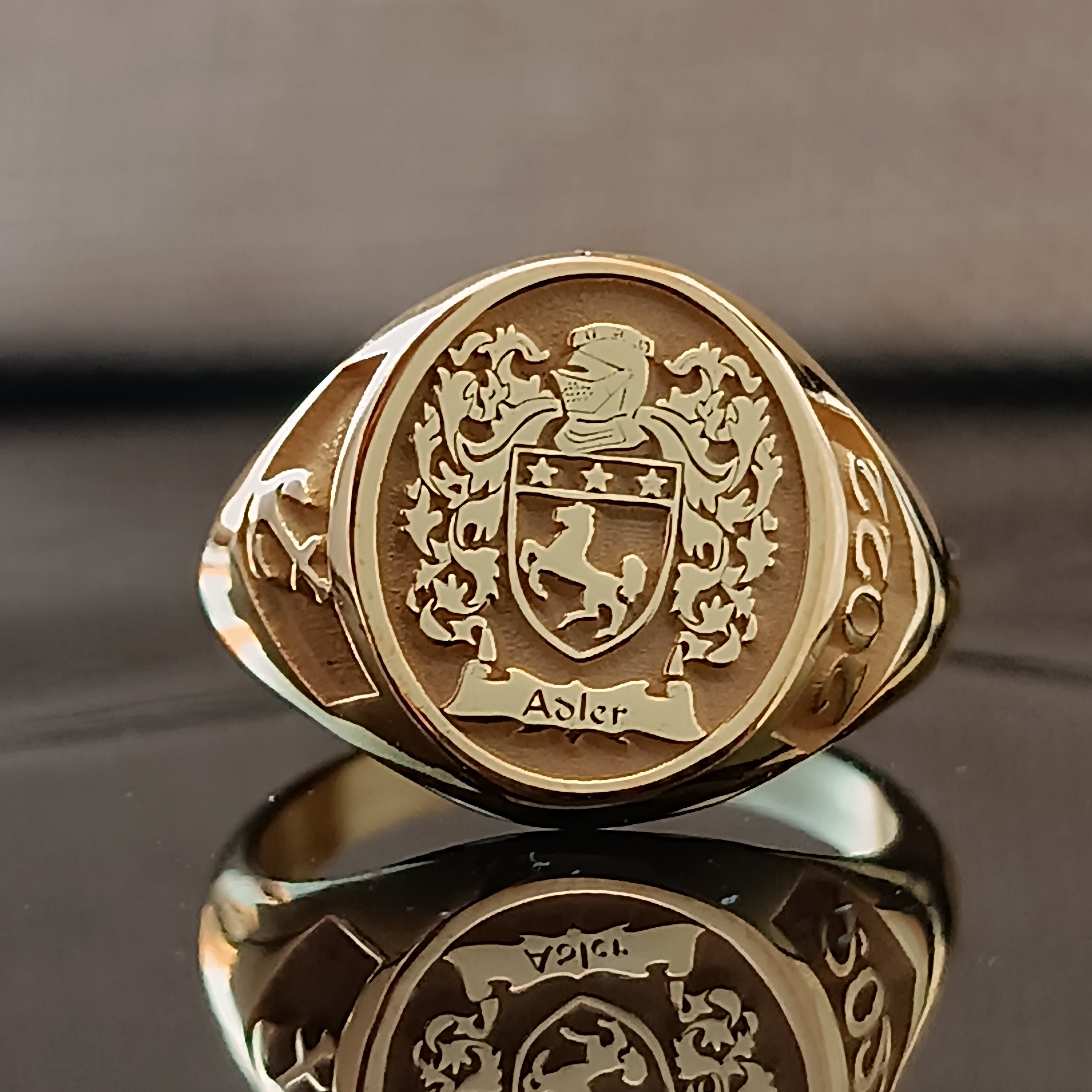 10K Gold 14K Gold 18K Gold Family Crest Coat of Arms Custom - Etsy ...