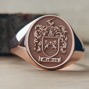 Custom Ring With Personalized Gold and Silver, Family Crest Coat of ...