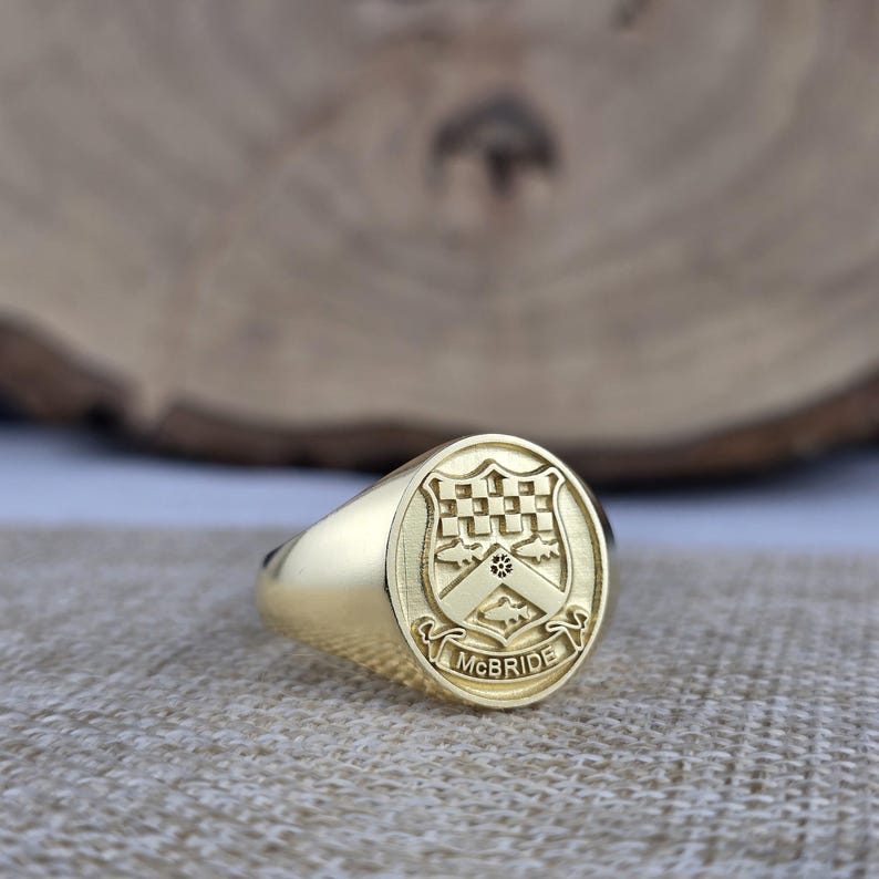 Custom Signet Ring, Family Crest Signet Ring, Personalized Jewelry ...