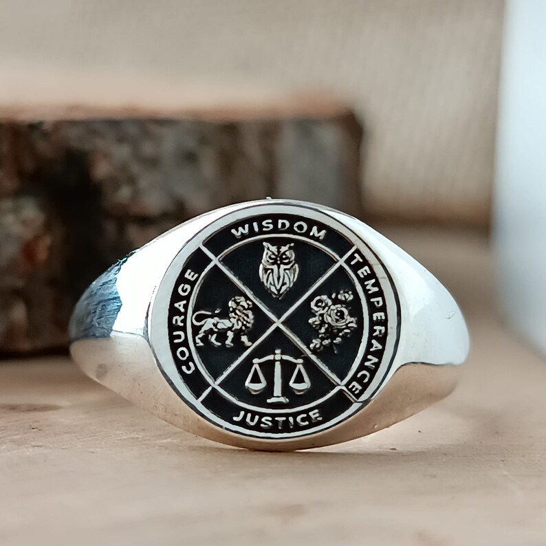 Stoic Rings Moderation Ring Virtues Ring Virtue Special - Etsy