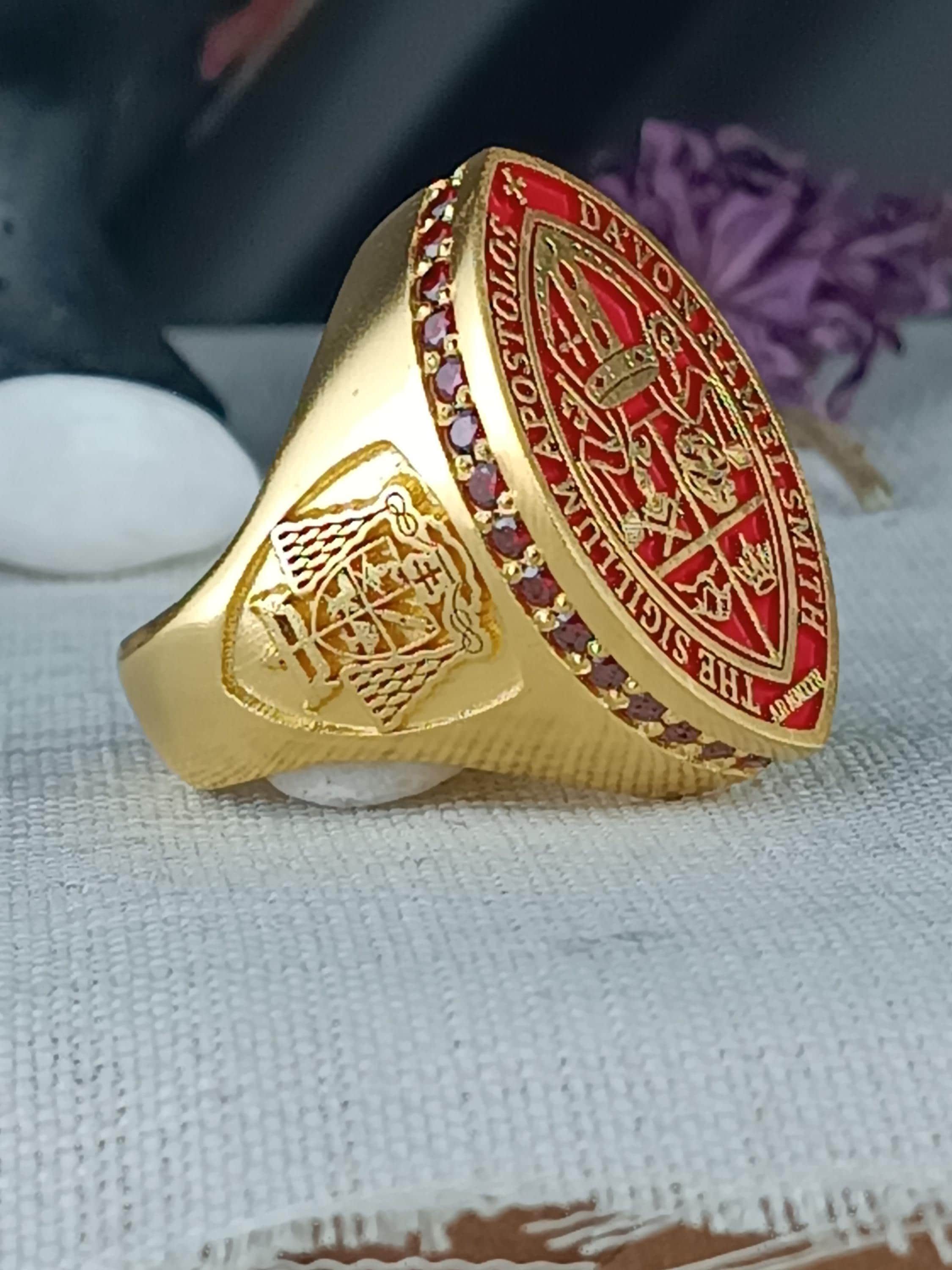 Gold Bishop Ring / Episcopal Apostolic Ring / Custom Clergy Ring With ...