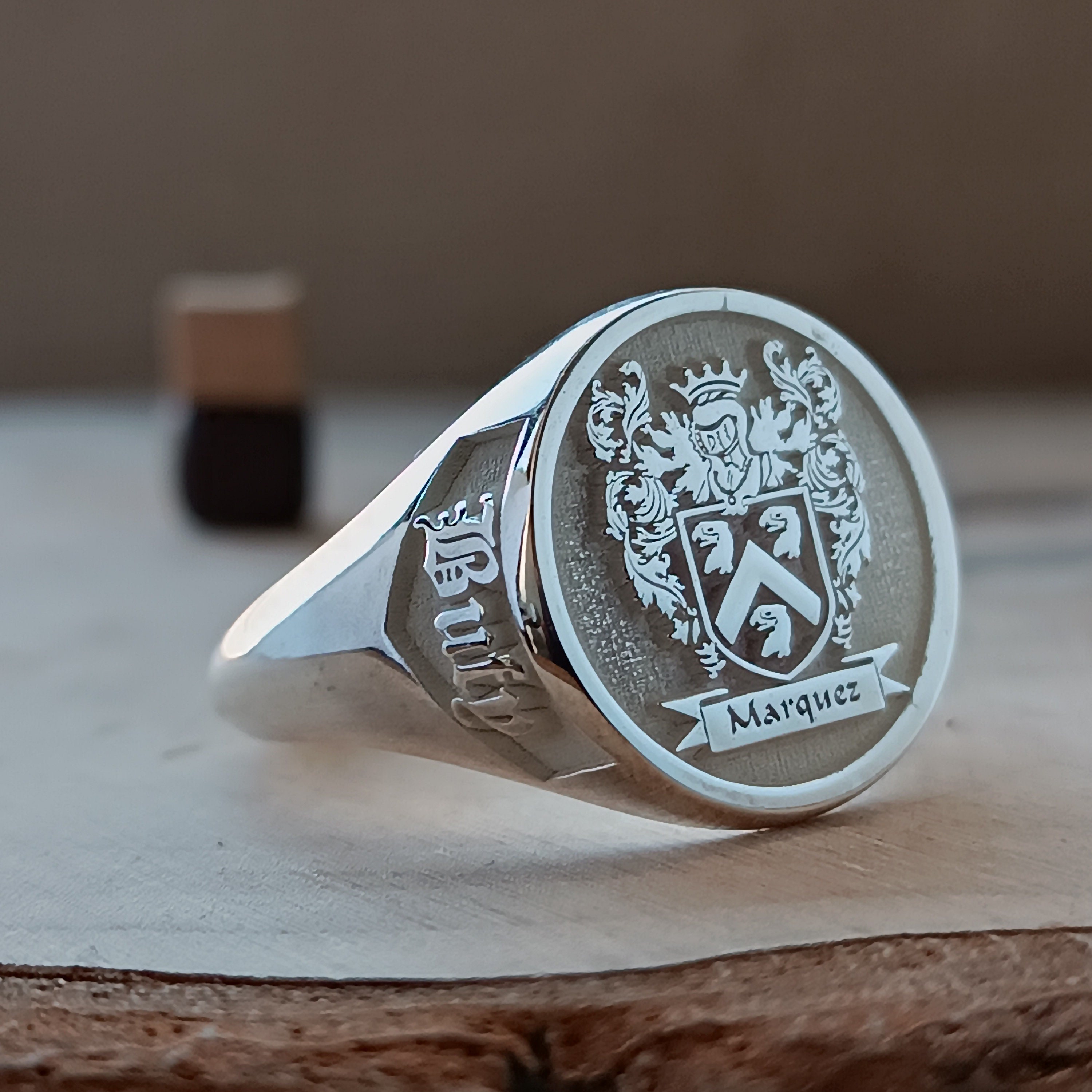Family Crest Coat of Arms Custom Ring for Personalized Rings, Custom ...