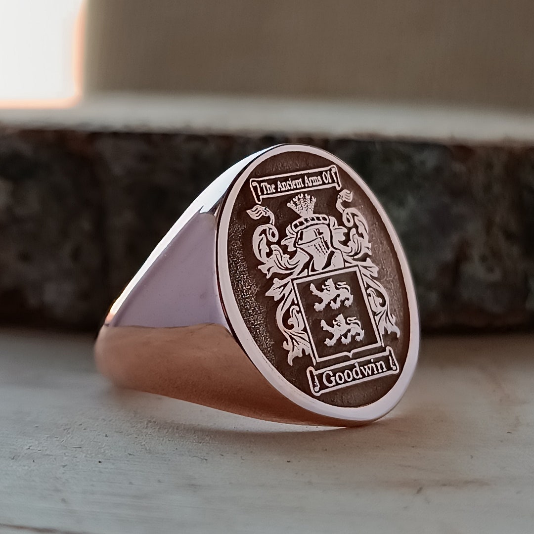 Custom Ring With Personalized Gold and Silver, Family Crest Coat of ...