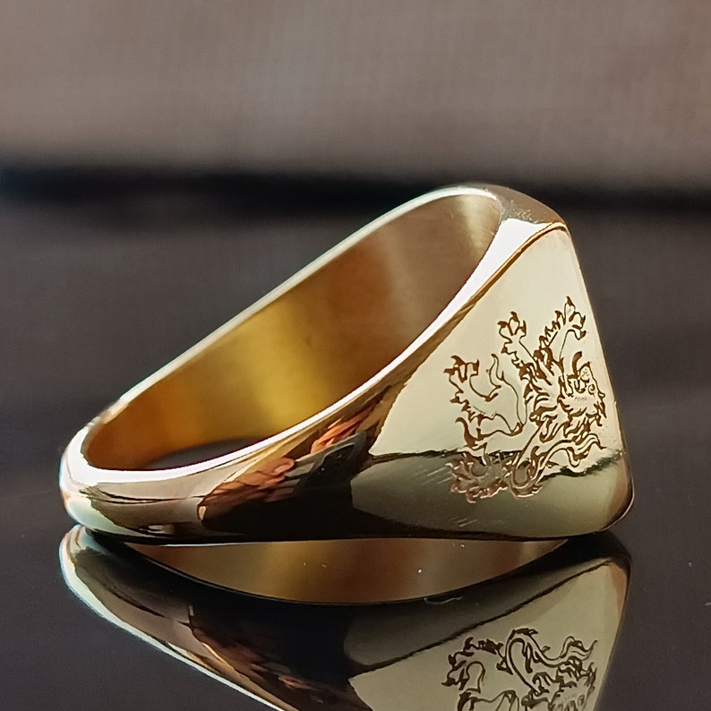 10K Gold 14K Gold 18K Gold Family Crest Ring-coat of Arms - Etsy