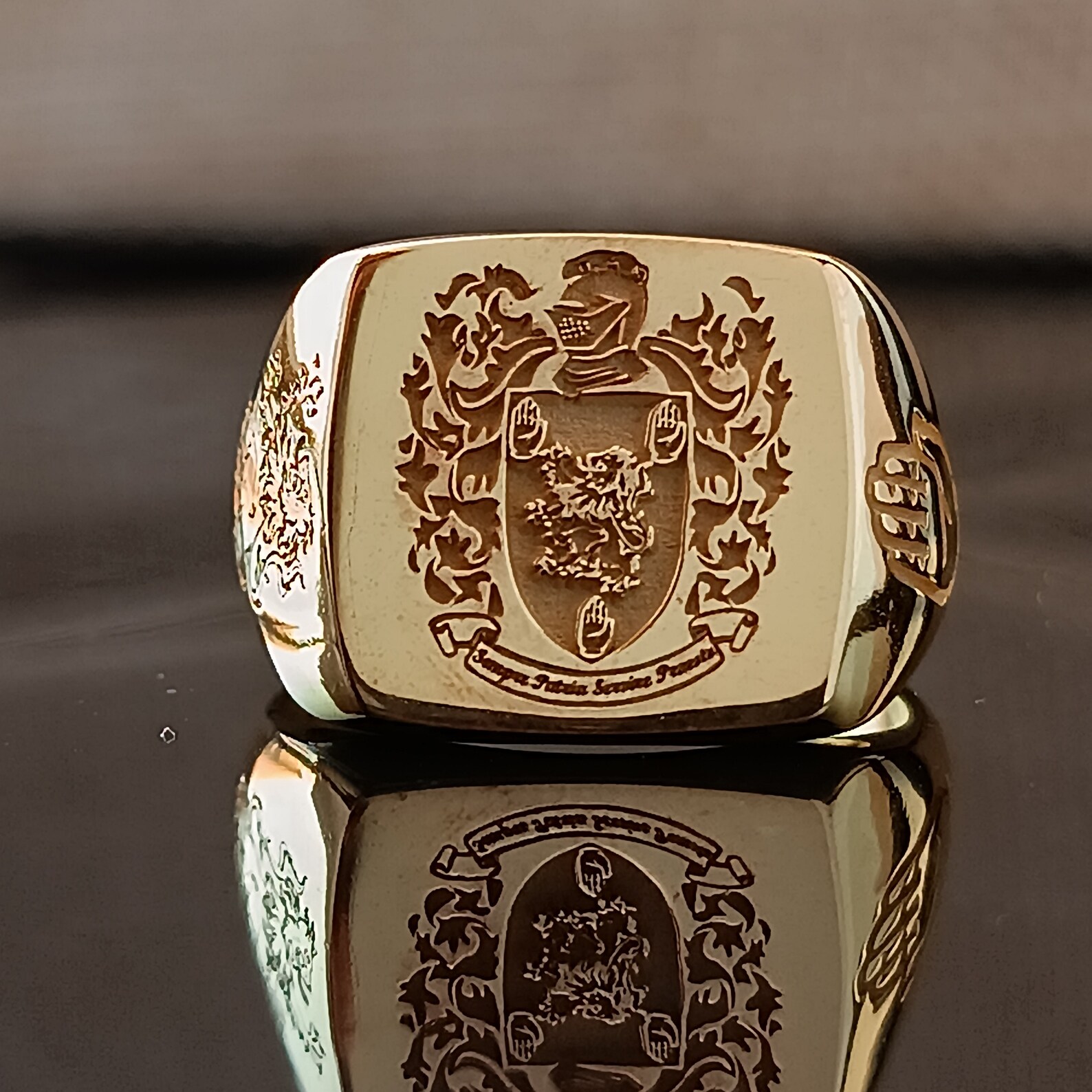 10K Gold, 14K Gold, 18K Gold, Family Crest Ring-coat of Arms- Family ...