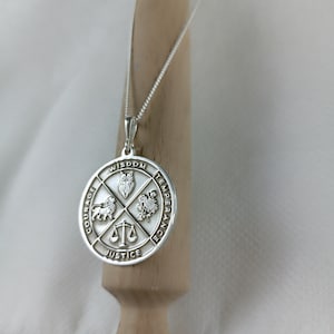 Wisdom, Justice, Temperance, Moderation, Virtues Necklace, Virtues ...