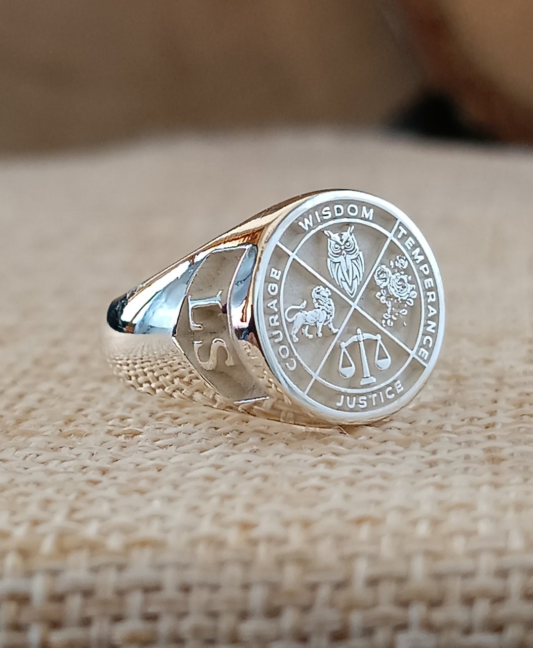 Wisdom Ring, Stoic Rings, Moderation Ring, Virtues Ring, Virtue ...