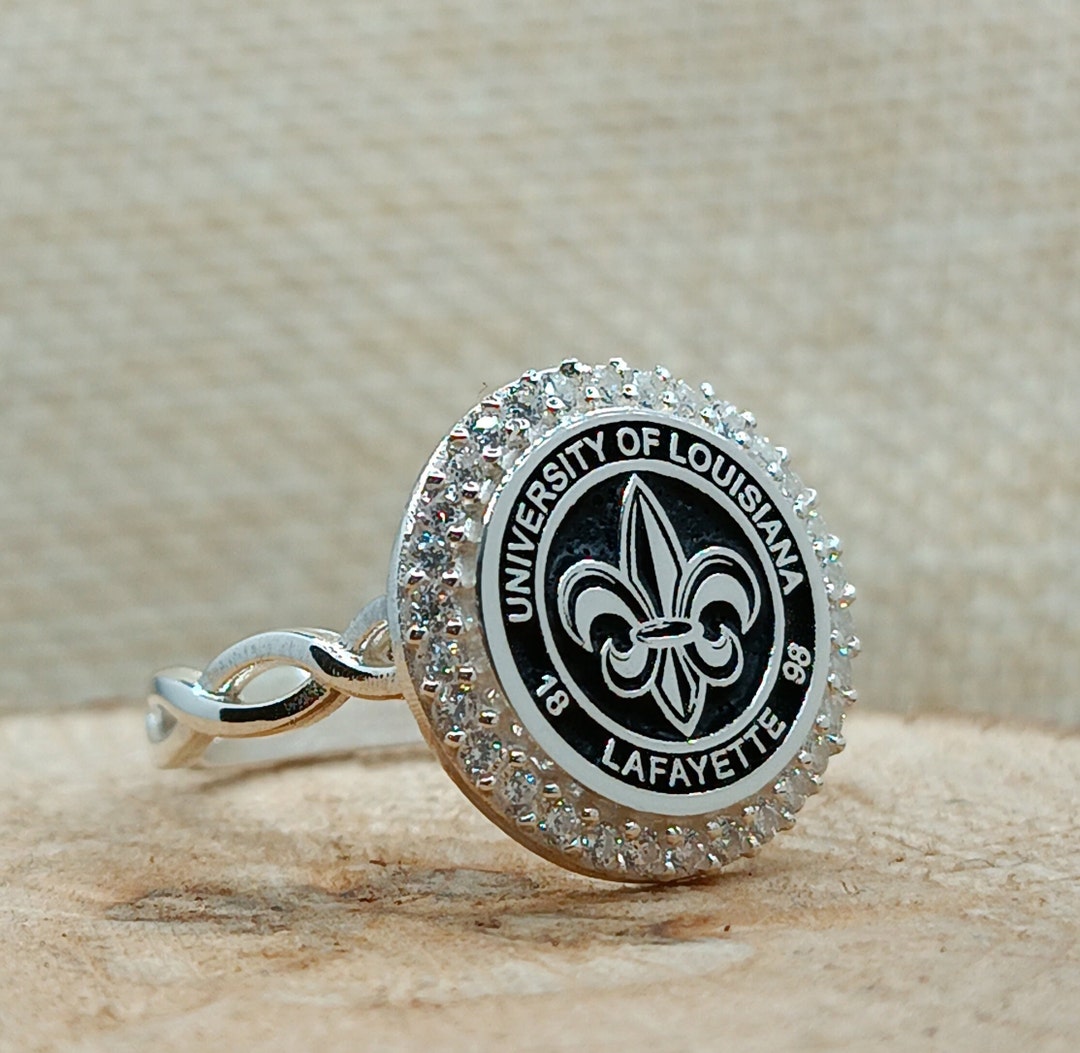 Custom University of Louisiana Lafayette Graduation Ring, 925 Sterling ...
