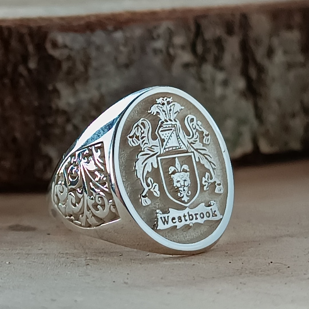 Family Crest Rings, Custom Signet Ring, Crest Ring, Family Crest Signet ...