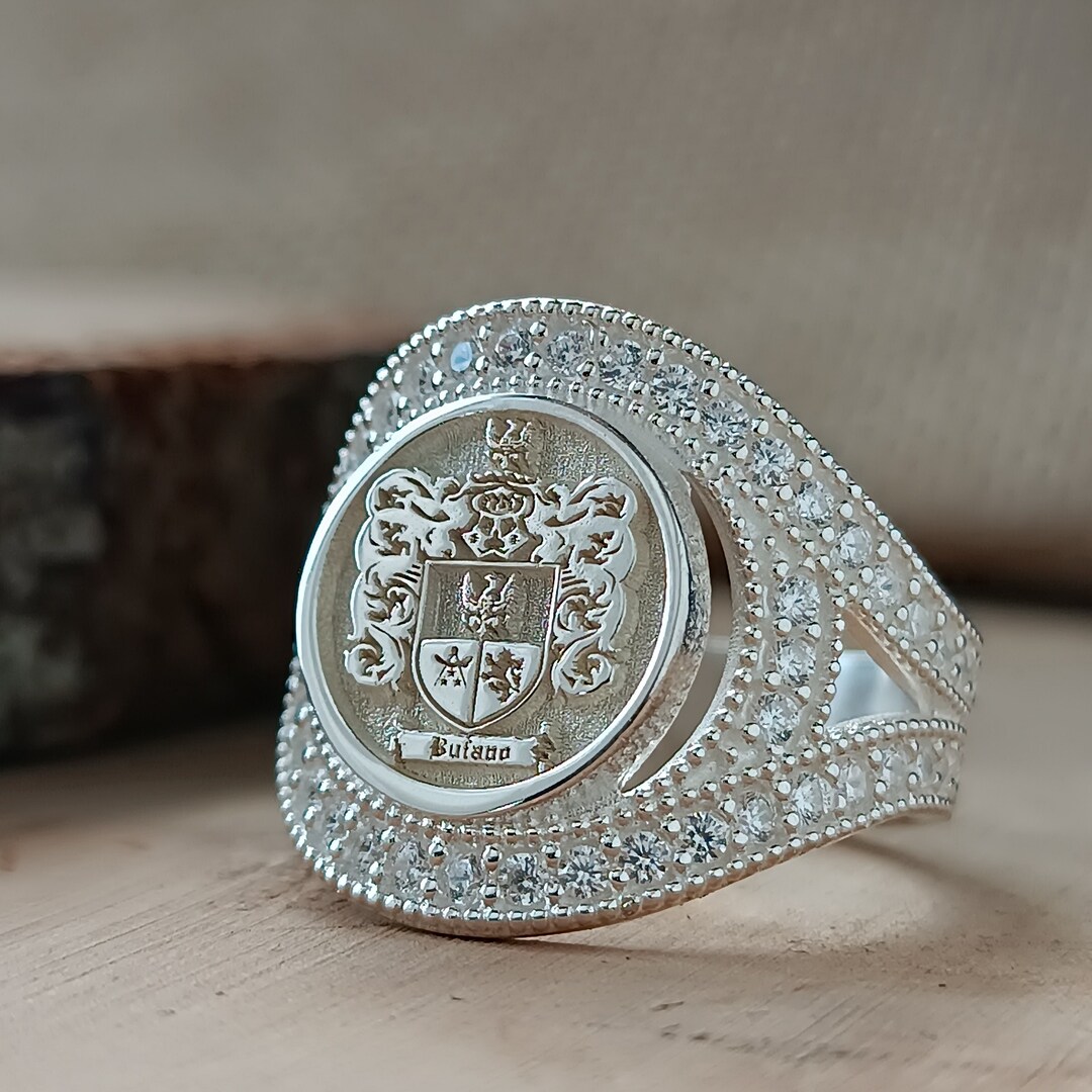 Family Crest Rings,custom Ring,crest Ring,crest Gift, Coat of Arms Ring ...
