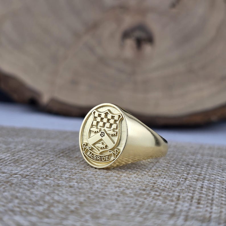 Custom Signet Ring, Family Crest Signet Ring, Personalized Jewelry ...