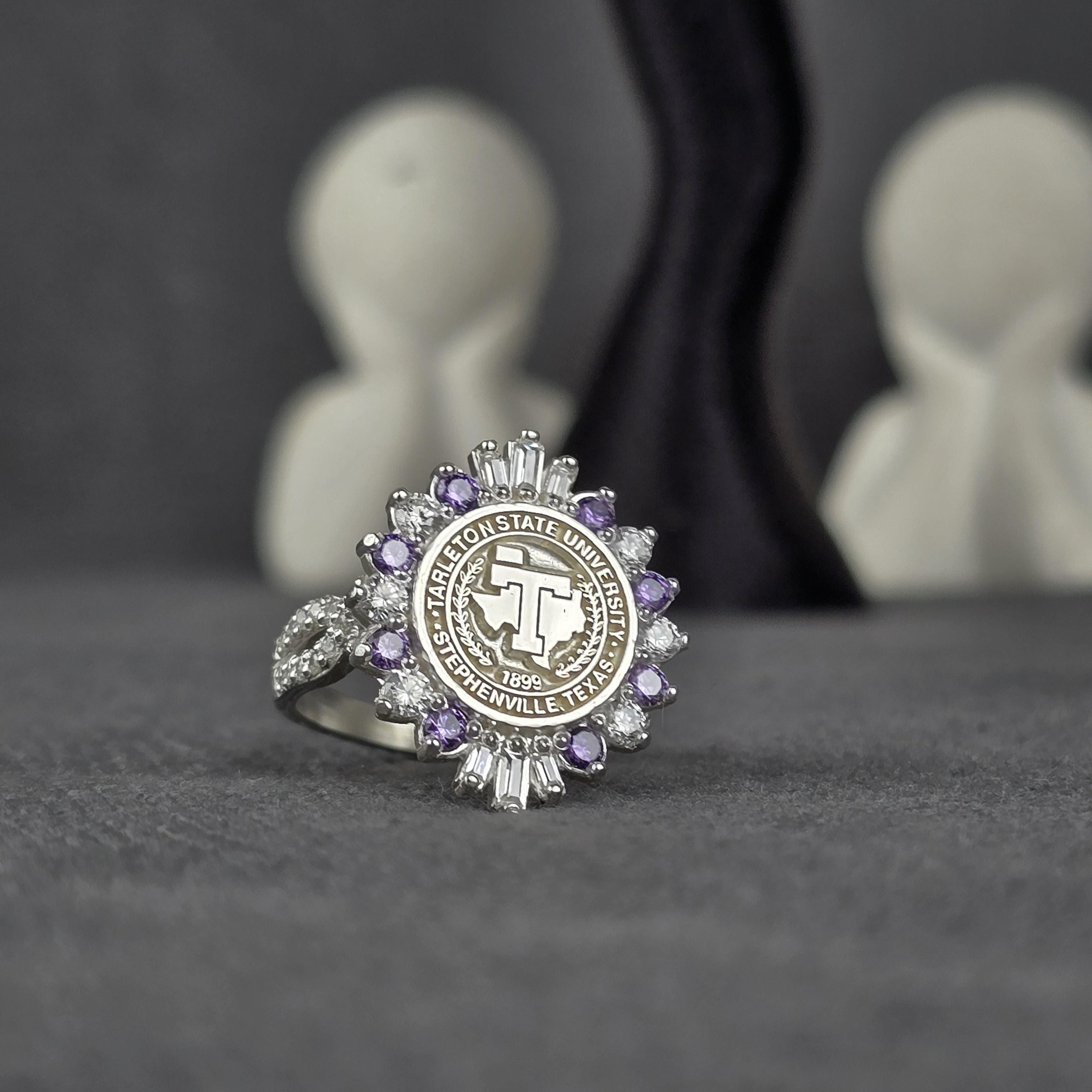 Custom Tarleton State University Ring, Personalized Silver College ...