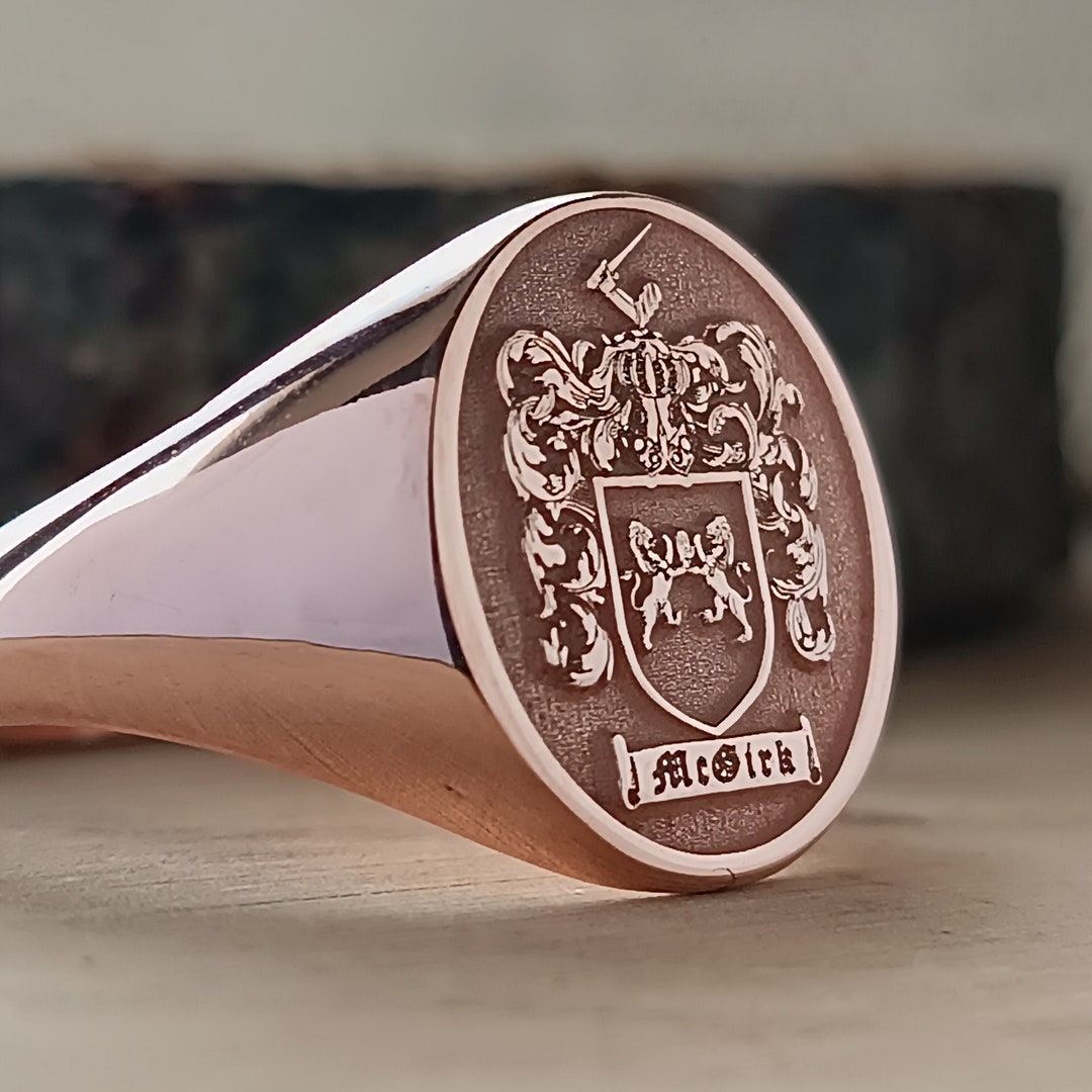 Custom Ring With Personalized Gold and Silver, Family Crest Coat of ...