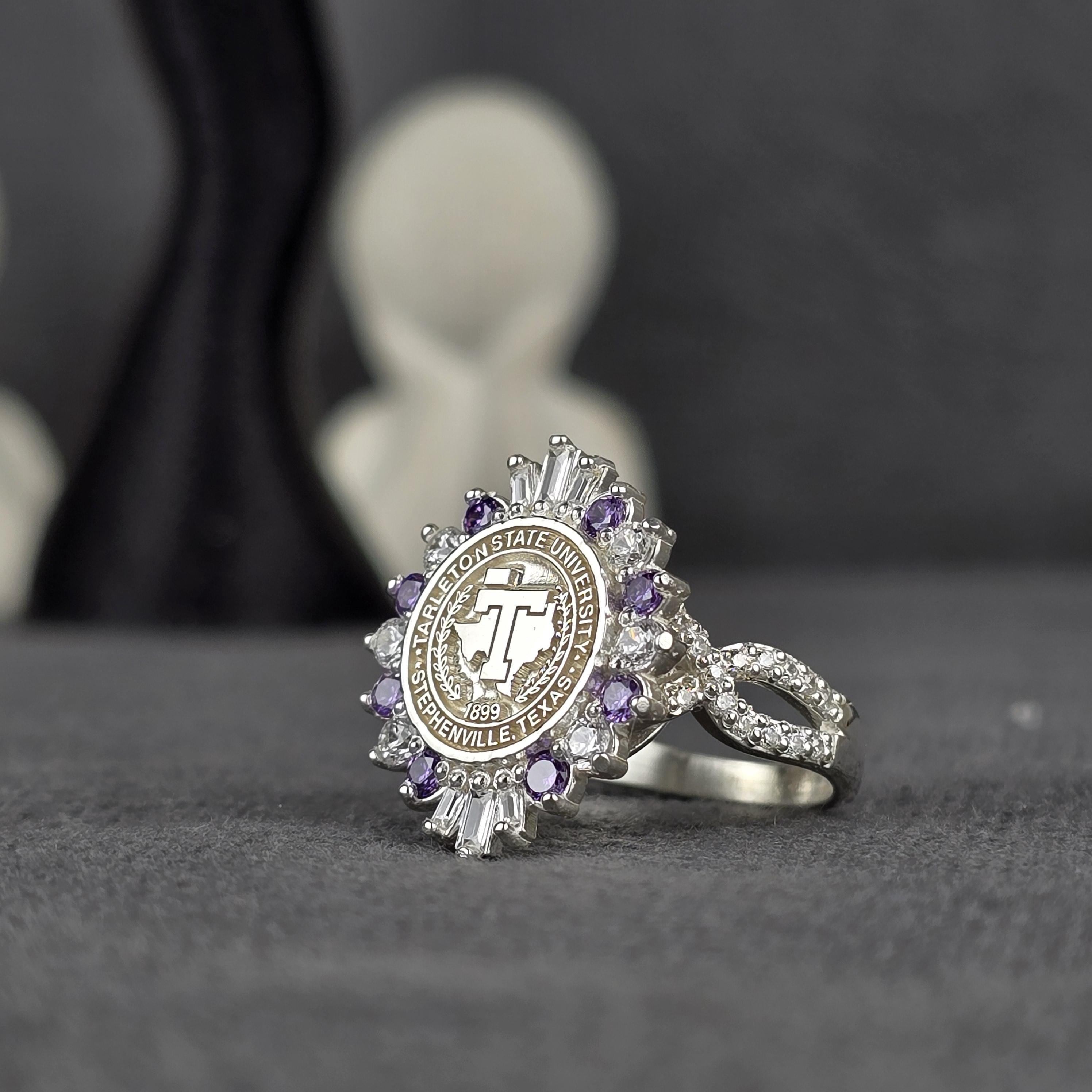Custom Tarleton State University Ring, Personalized Silver College ...