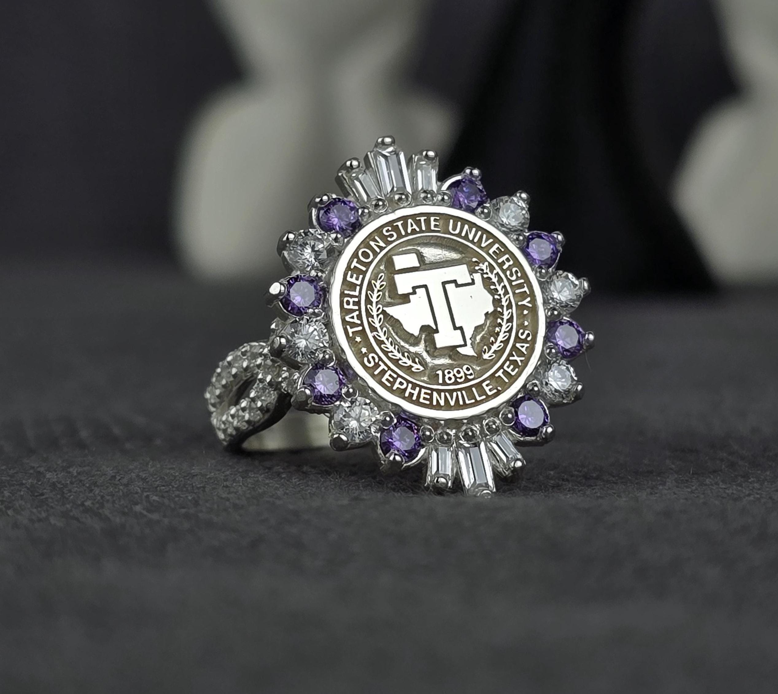 Custom Tarleton State University Ring, Personalized Silver College ...