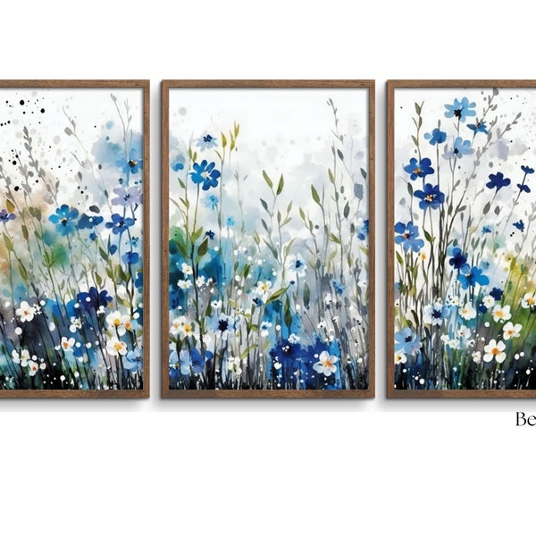 Blue Flowers Ai Art - Etsy