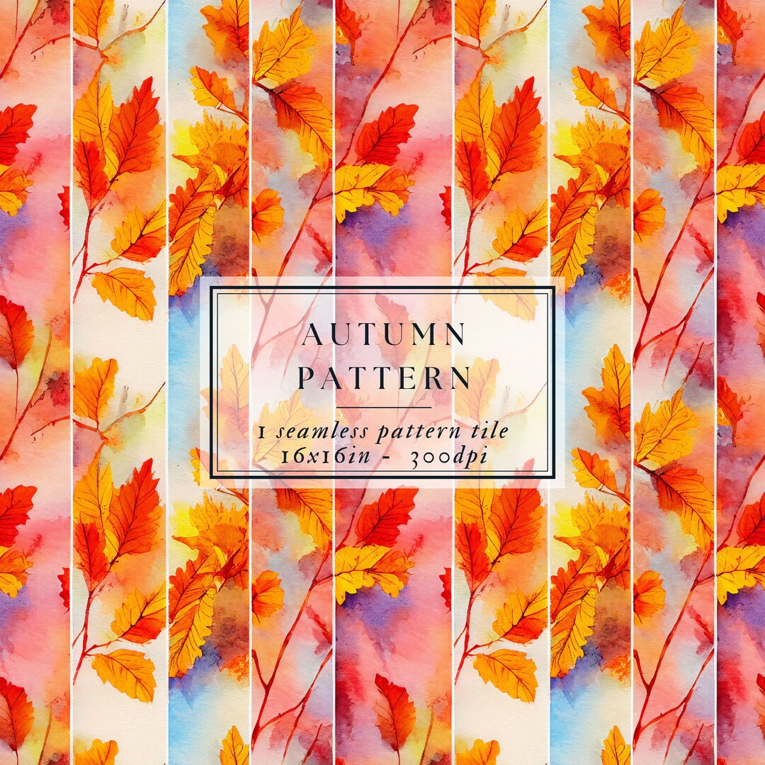 Fall Wallpaper Leaf Pattern Digital Paper Leaves for Autumn - Etsy