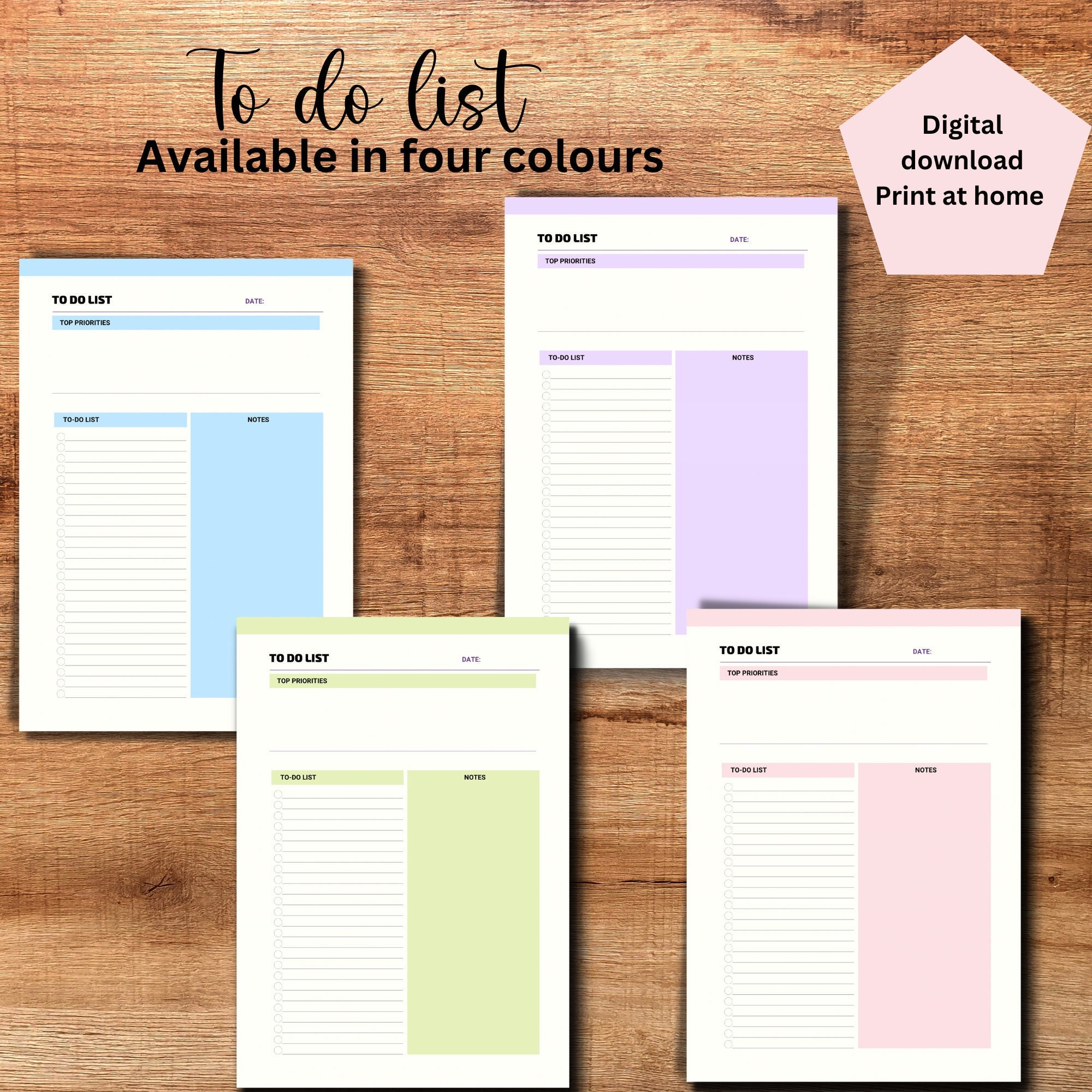Printable A4 to Do List Daily to Do List Task Checklist - Etsy