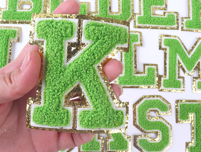 Pink Chenille Letter Patches, Iron on Letters Patch, Varsity Letter ...