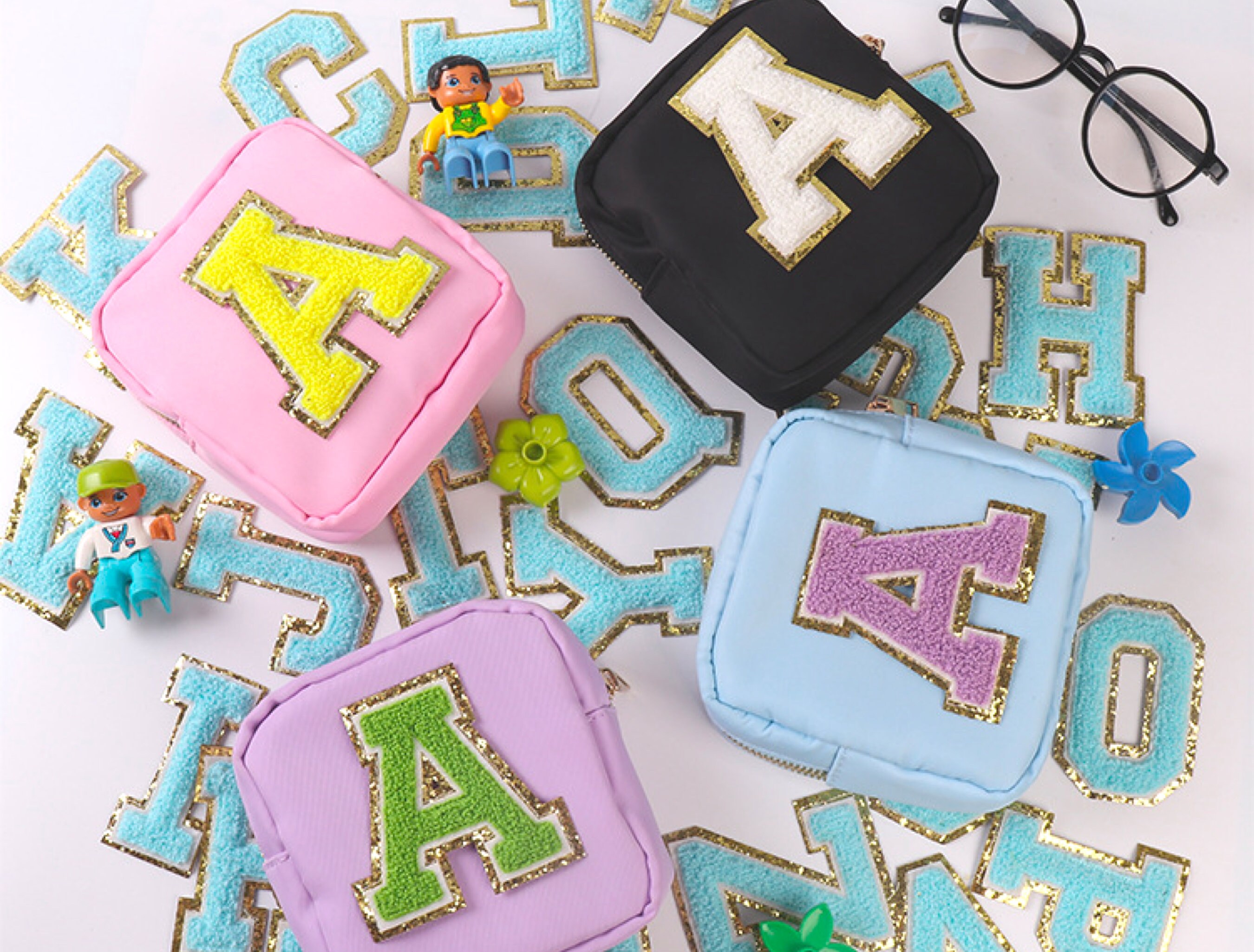 Pink Chenille Letter Patches, Iron on Letters Patch, Varsity Letter ...