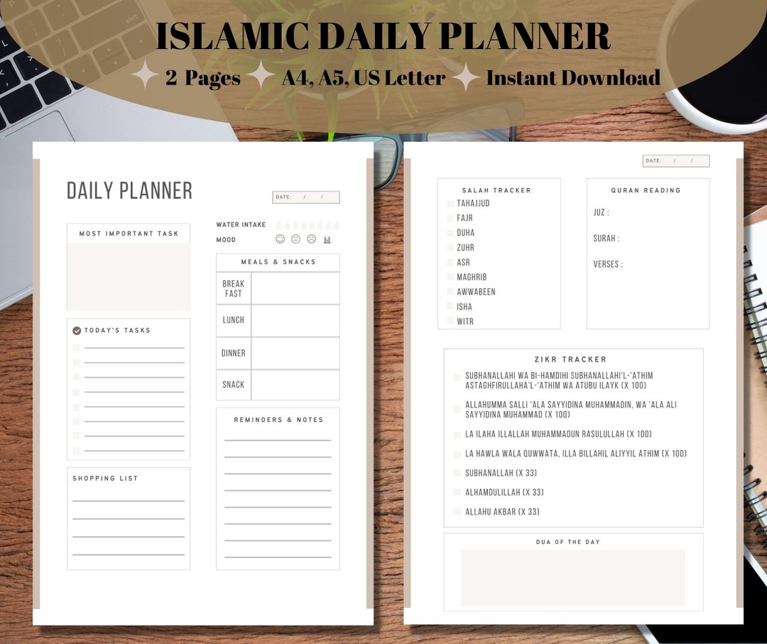 Daily Journal Printable, Islamic Journal, Daily Islamic Planner ...