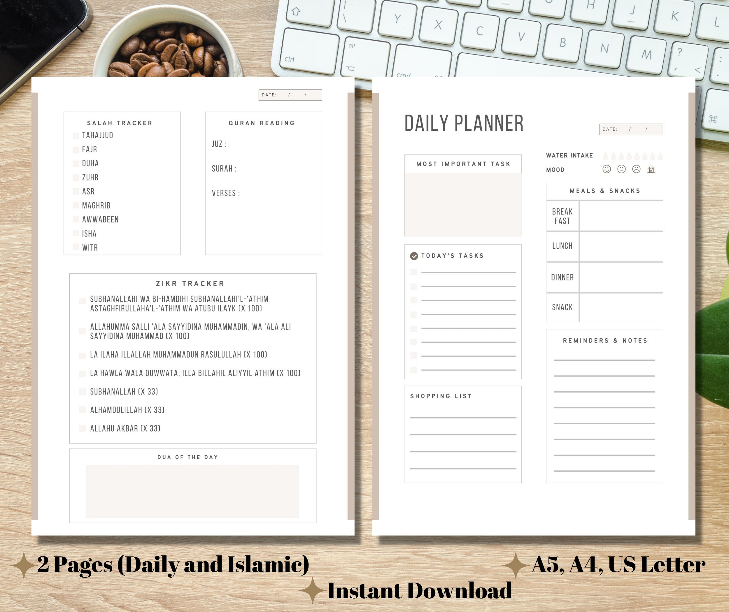 Daily Journal Printable, Islamic Journal, Daily Islamic Planner ...