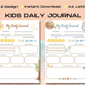 Kids Daily Journal Printable | Journal for Kids | Kids Activity Drawing ...