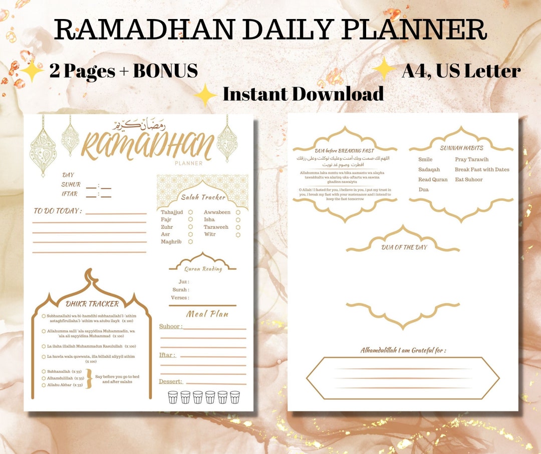 Ramadan Daily Planner Printable | Ramadan Journal 2024 | Ramadhan Days ...