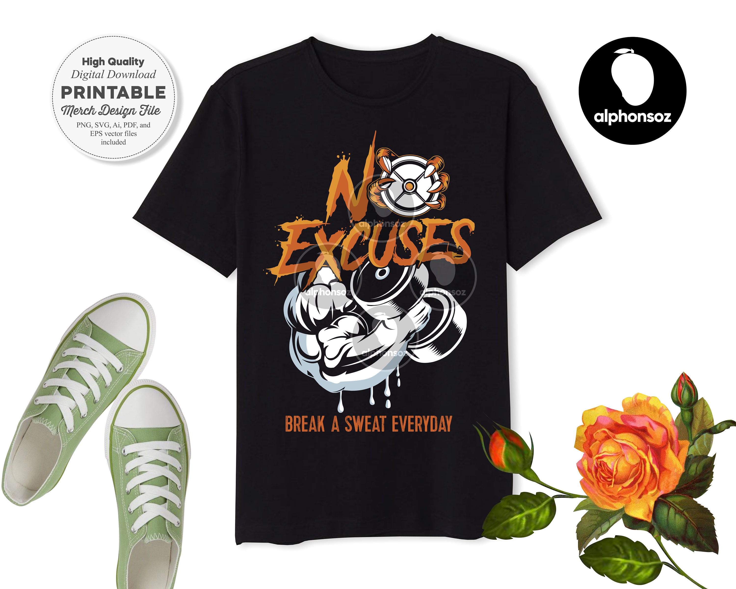 Break a Sweat Every Day, Fitness T Shirt Design, Fitness Design Ideas ...