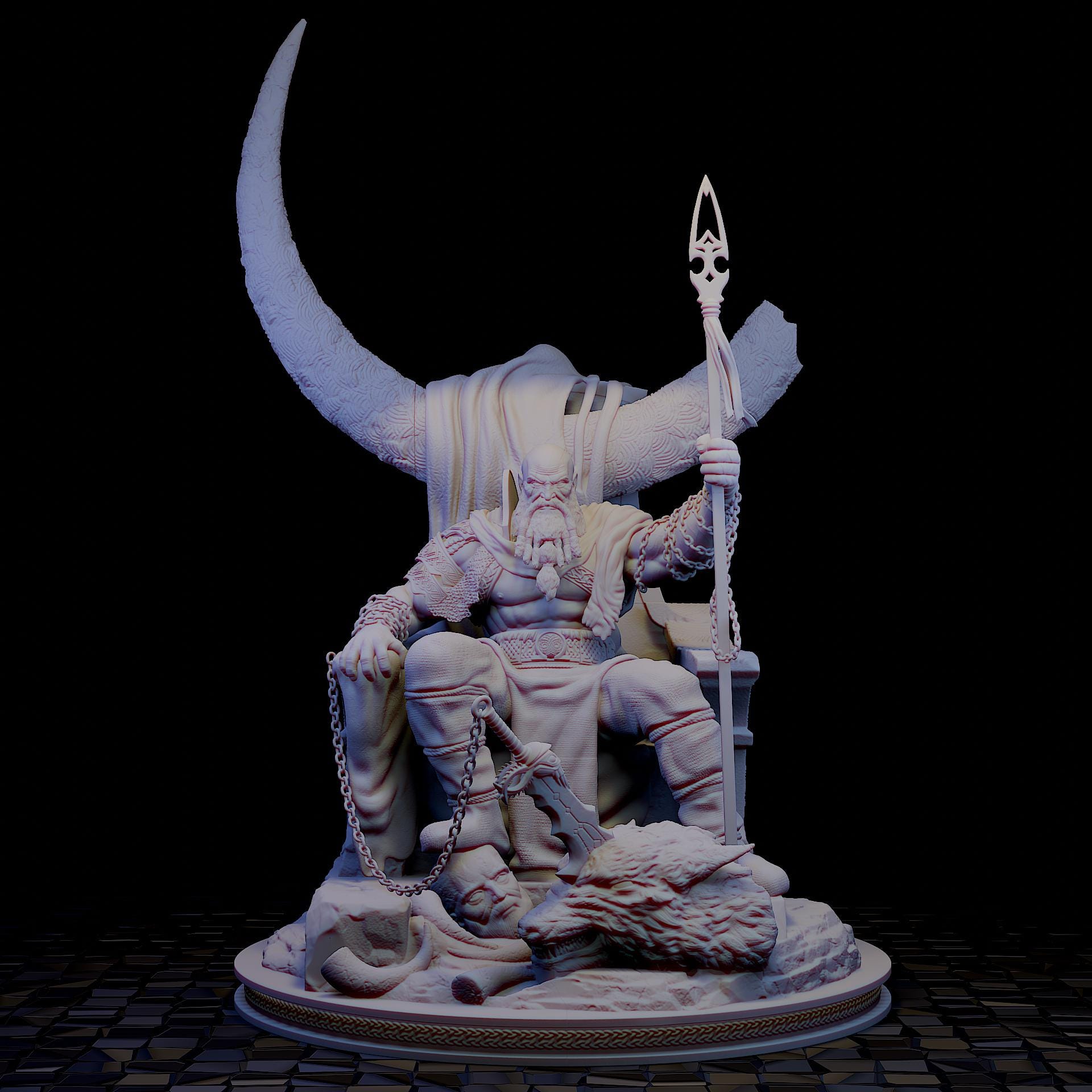 Kratos on Throne Diorama STL File for 3D Printing - Etsy