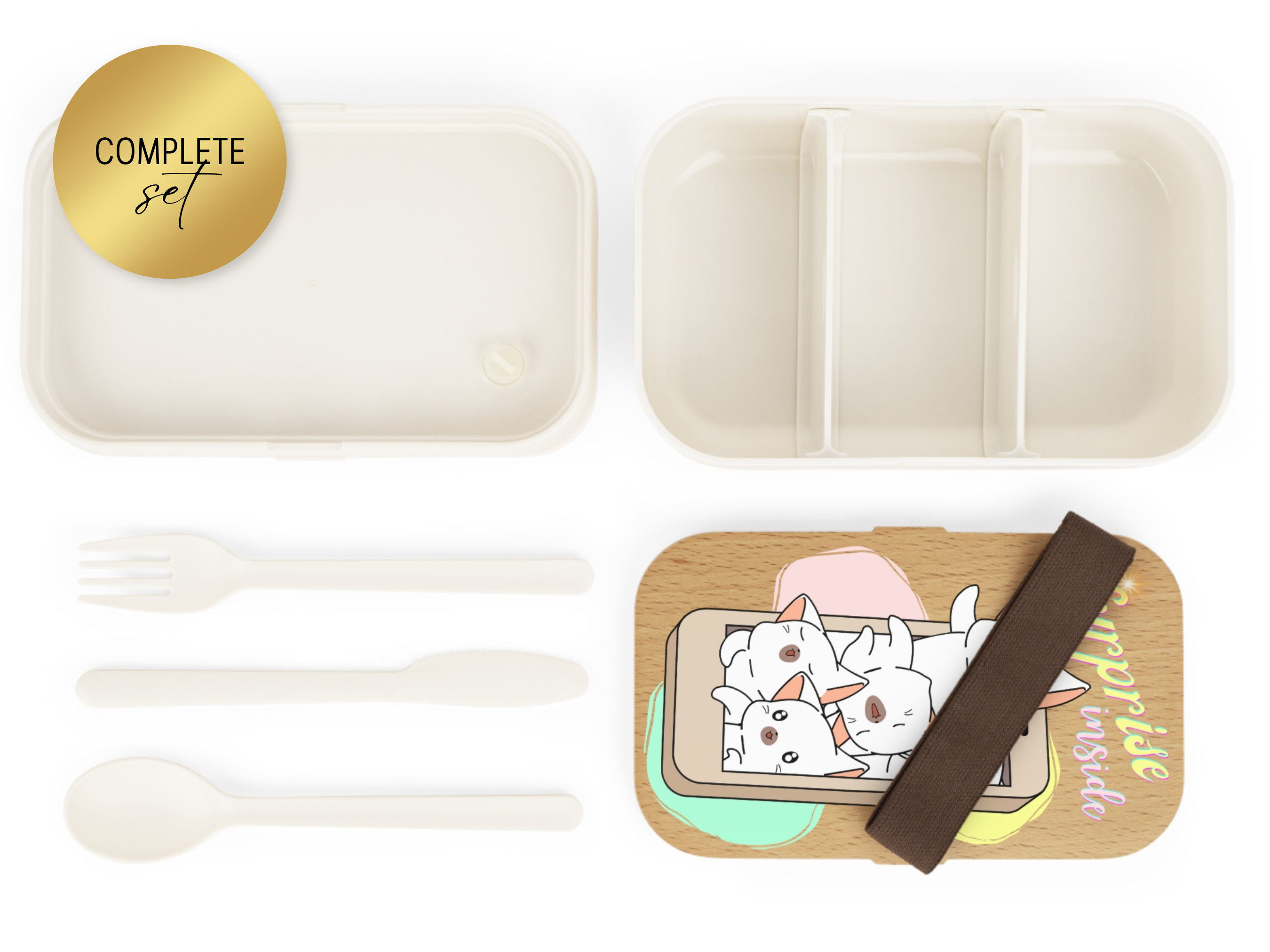 Japanese bento lunch box, kawaii cats lunchbox sold by Kazakh Copper ...