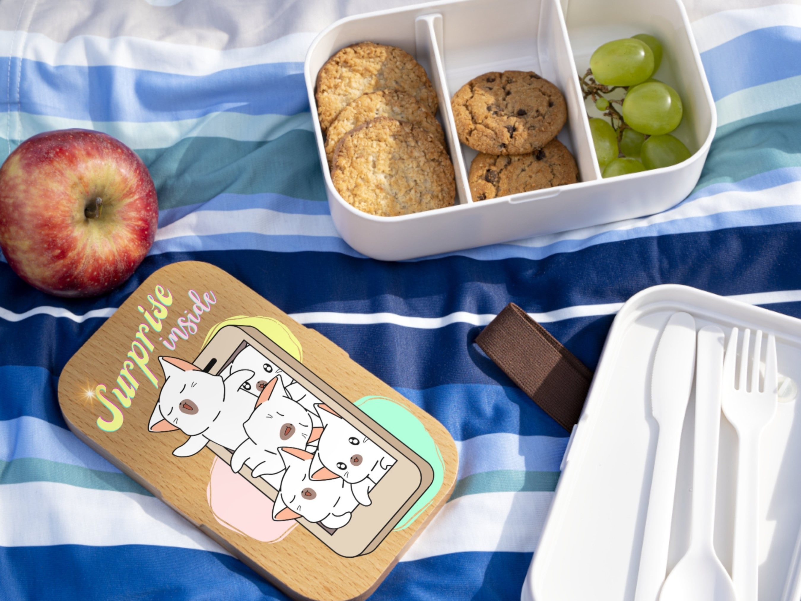 Japanese bento lunch box, kawaii cats lunchbox sold by Kazakh Copper ...