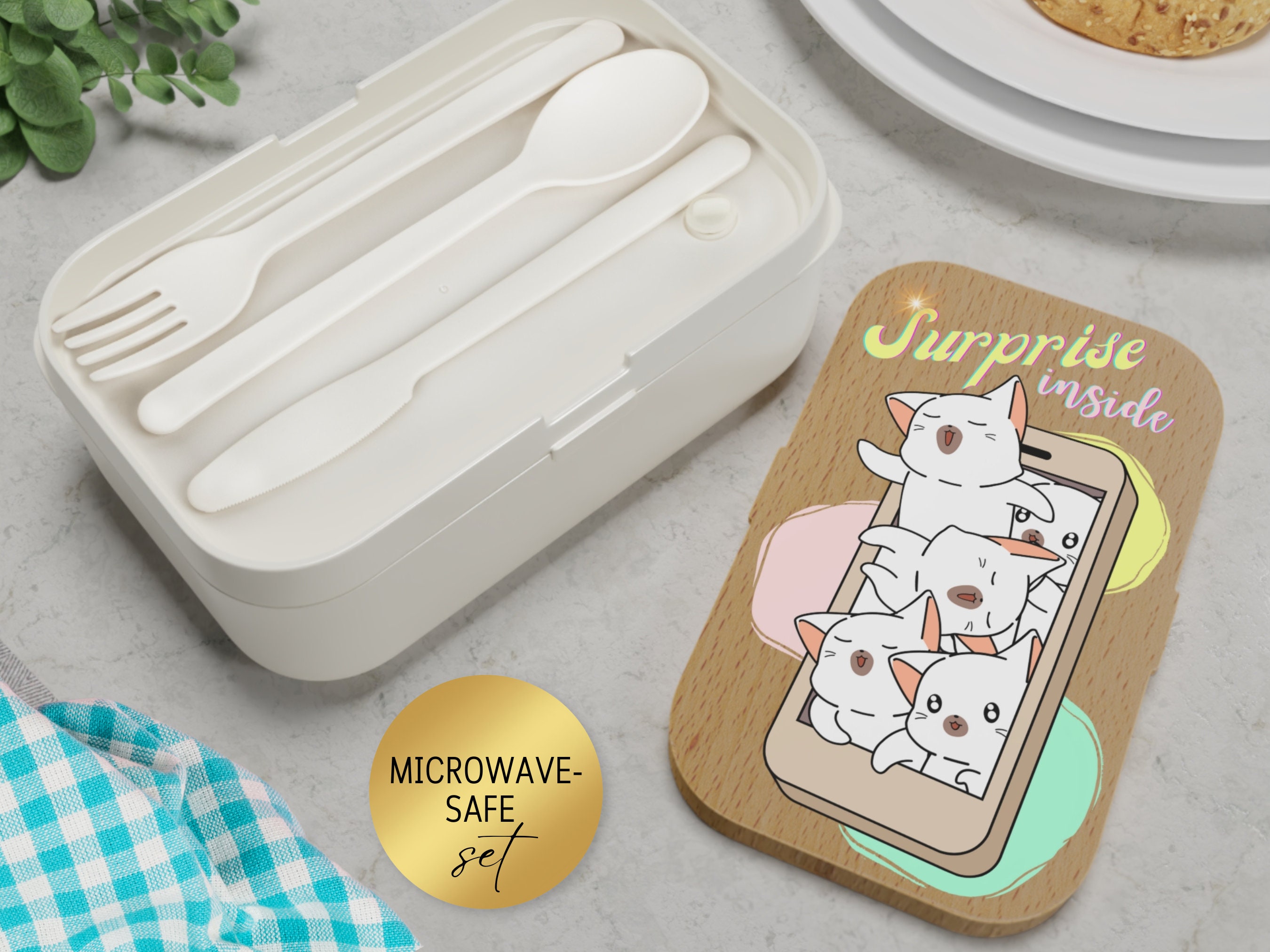 Japanese bento lunch box, kawaii cats lunchbox sold by Kazakh Copper ...