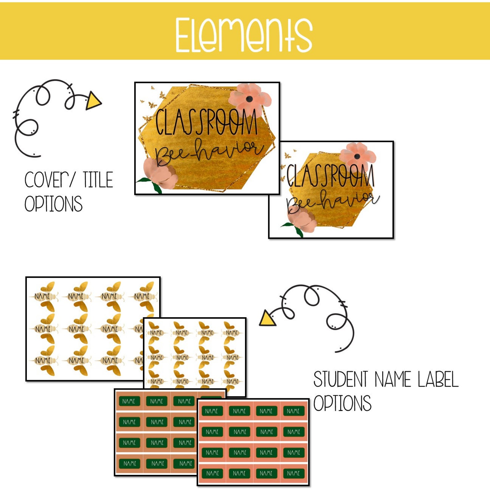 MEGA BOHO Bee Classroom Decor Bundle - Editable - Bee Decor - Etsy
