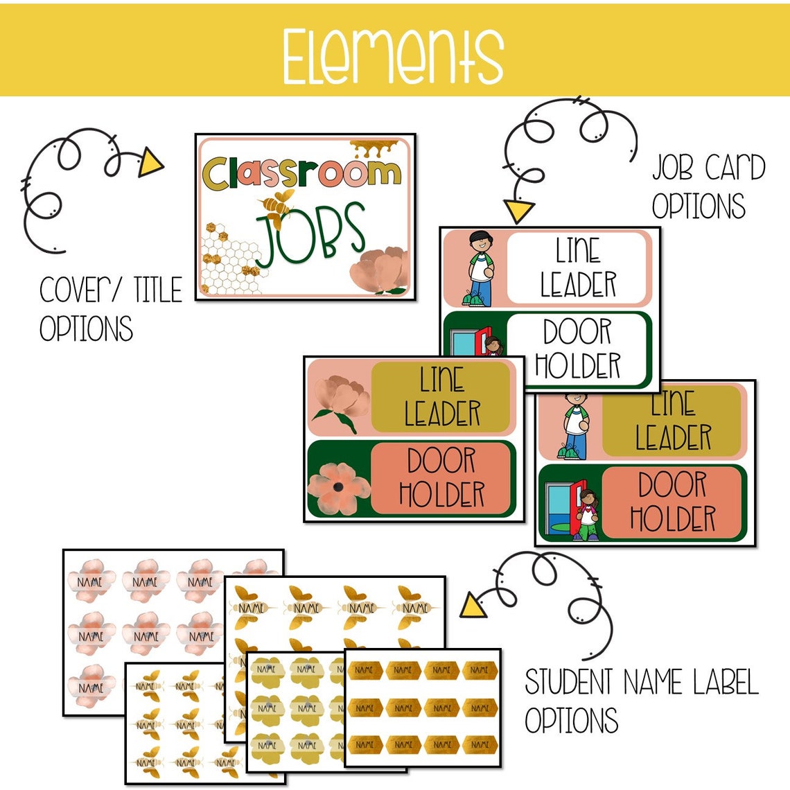 MEGA BOHO Bee Classroom Decor Bundle Editable Bee Decor - Etsy