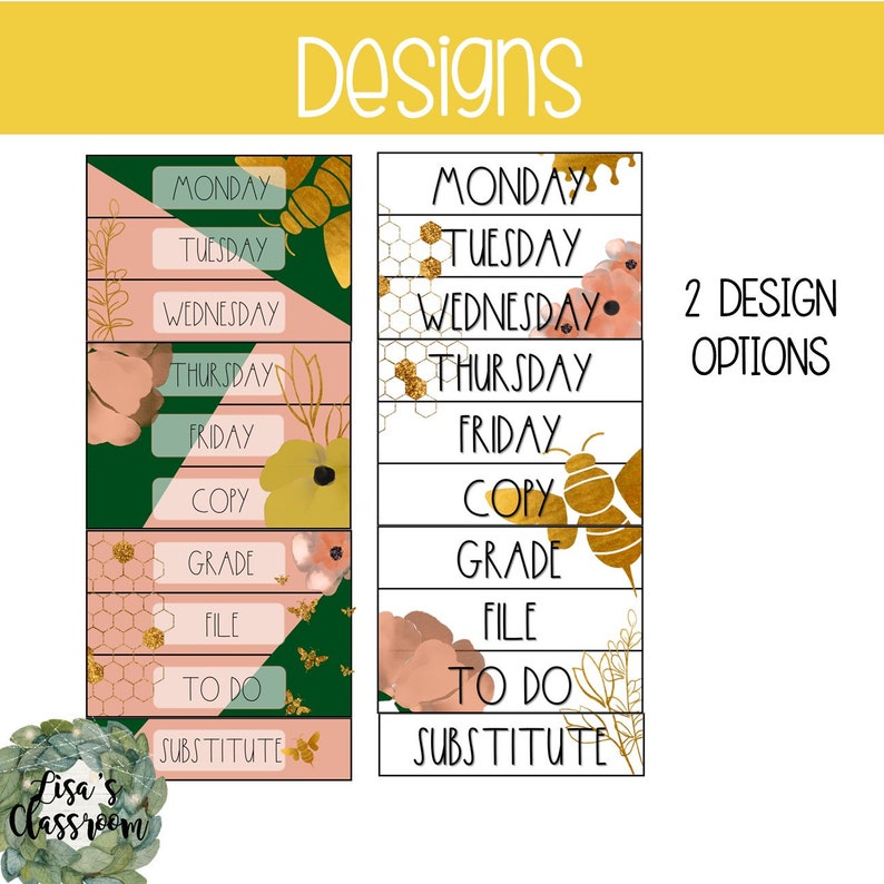 MEGA BOHO Bee Classroom Decor Bundle - Editable - Bee Decor - Etsy