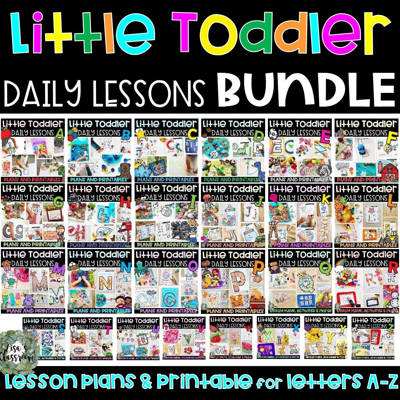 BUNDLE LITTLE Toddler School Lesson Plans LETTERS A-Z | Tot School ...