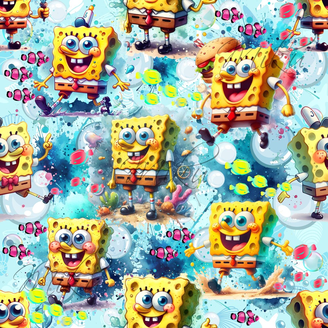 Spongebob Seamless Pattern - Etsy