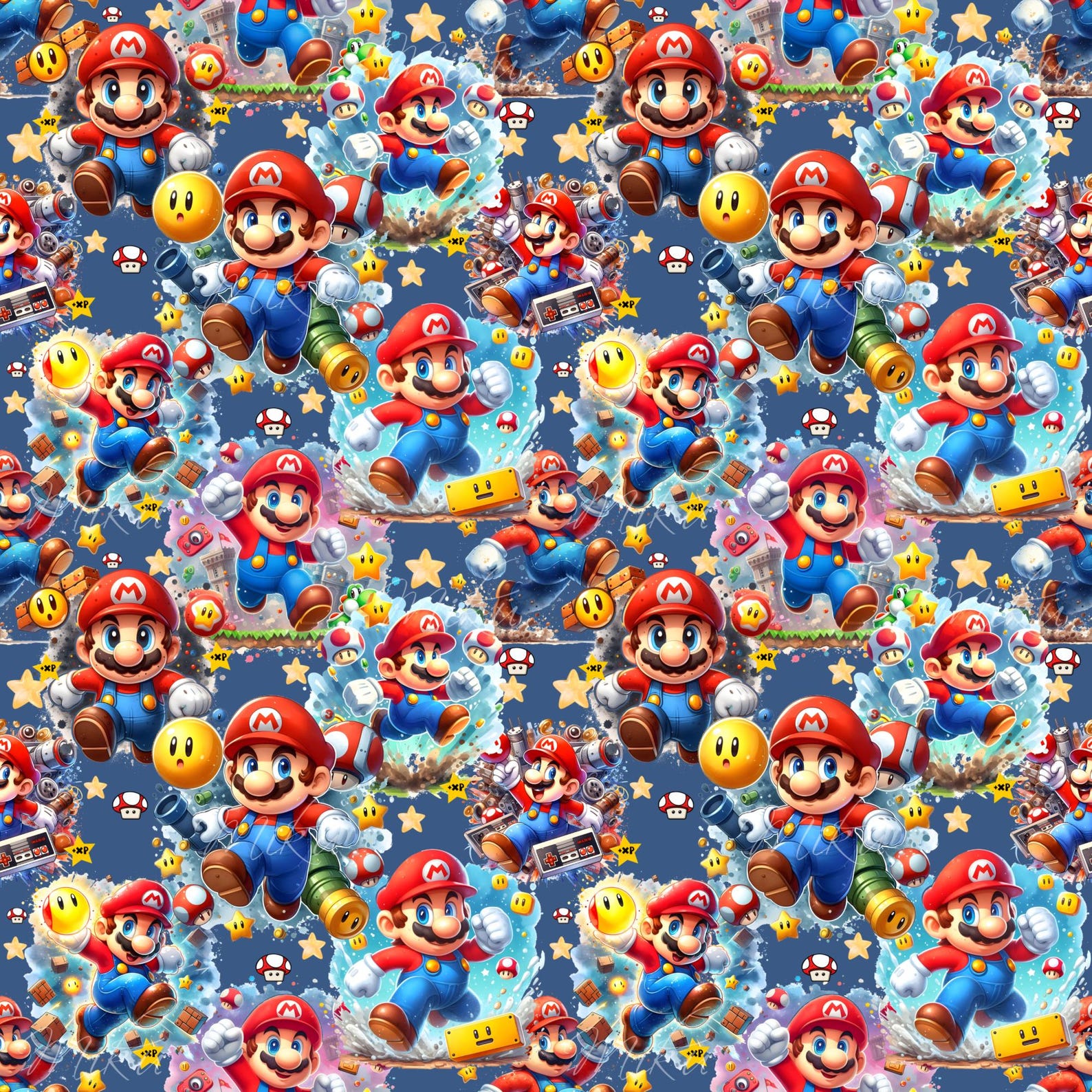 Super Mario Seamless Pattern - Etsy