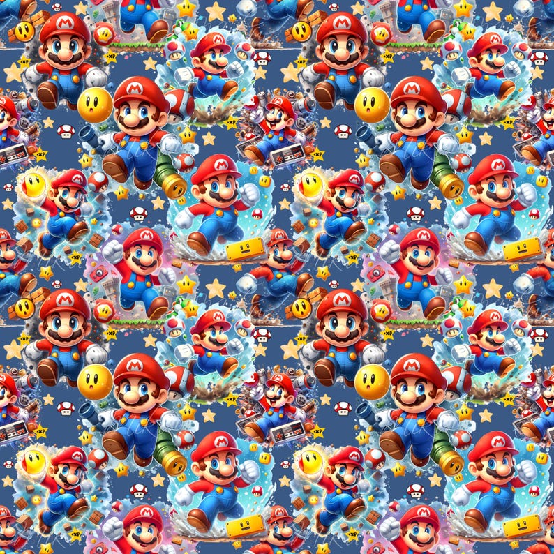 Super Mario Seamless Pattern - Etsy