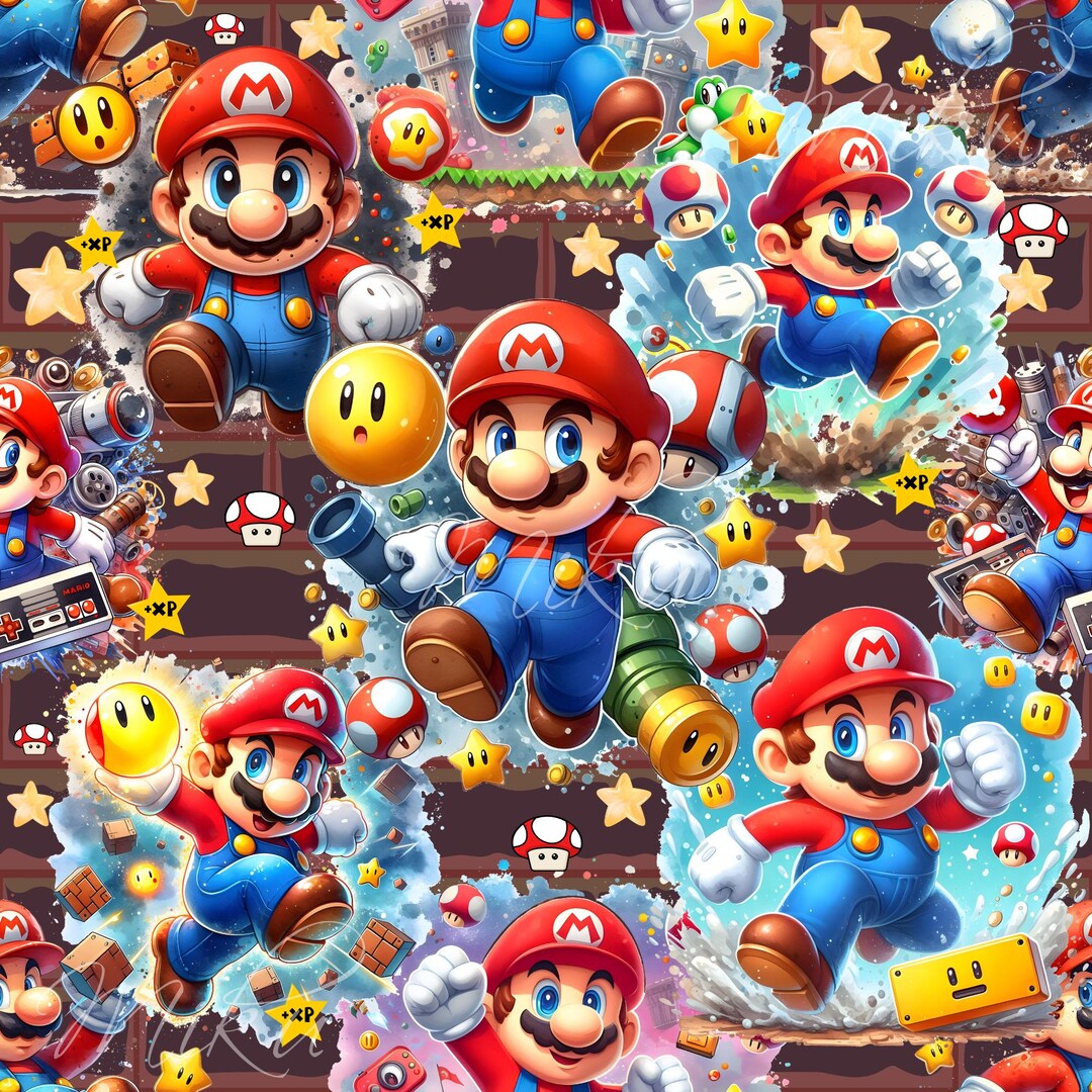 Super Mario Seamless Pattern - Etsy