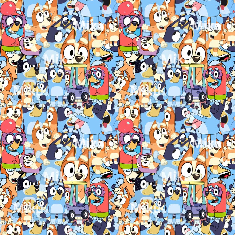 Bluey and Bingo Seamless Design - Etsy