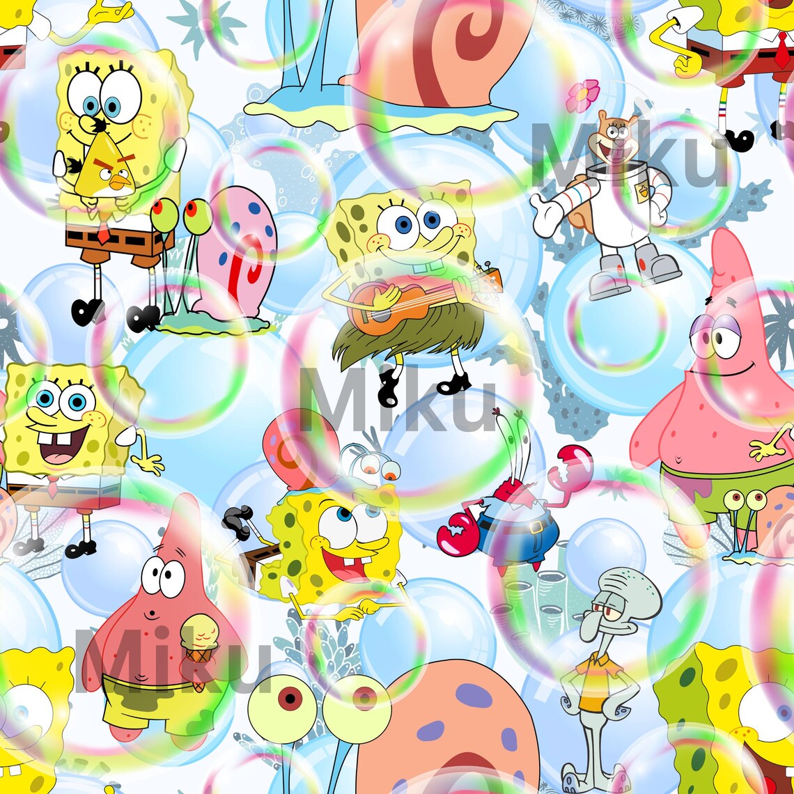 Spongebob Seamless - Etsy