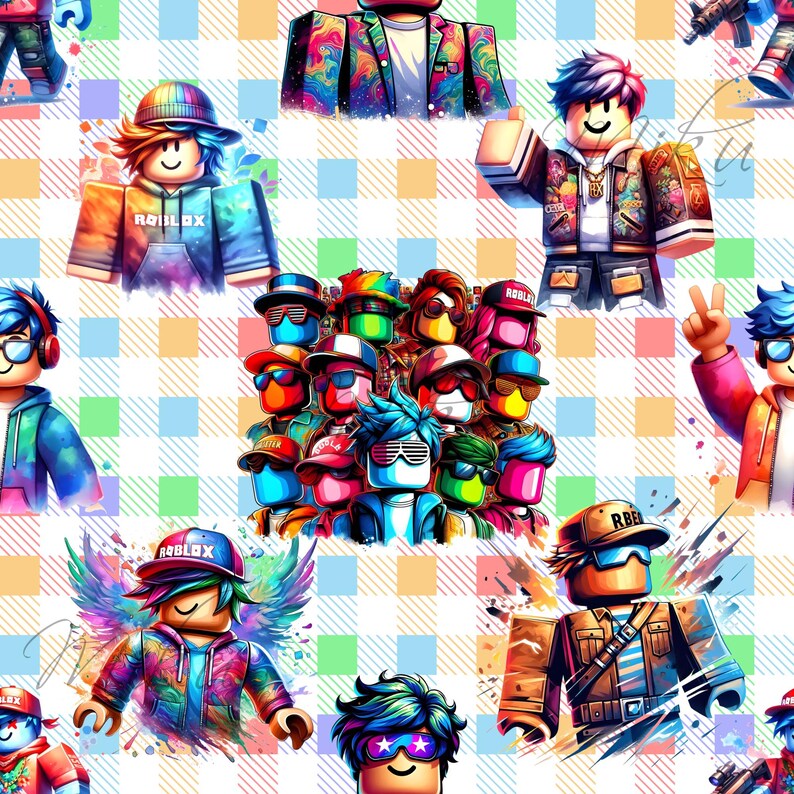 Roblox Seamless Pattern - Etsy