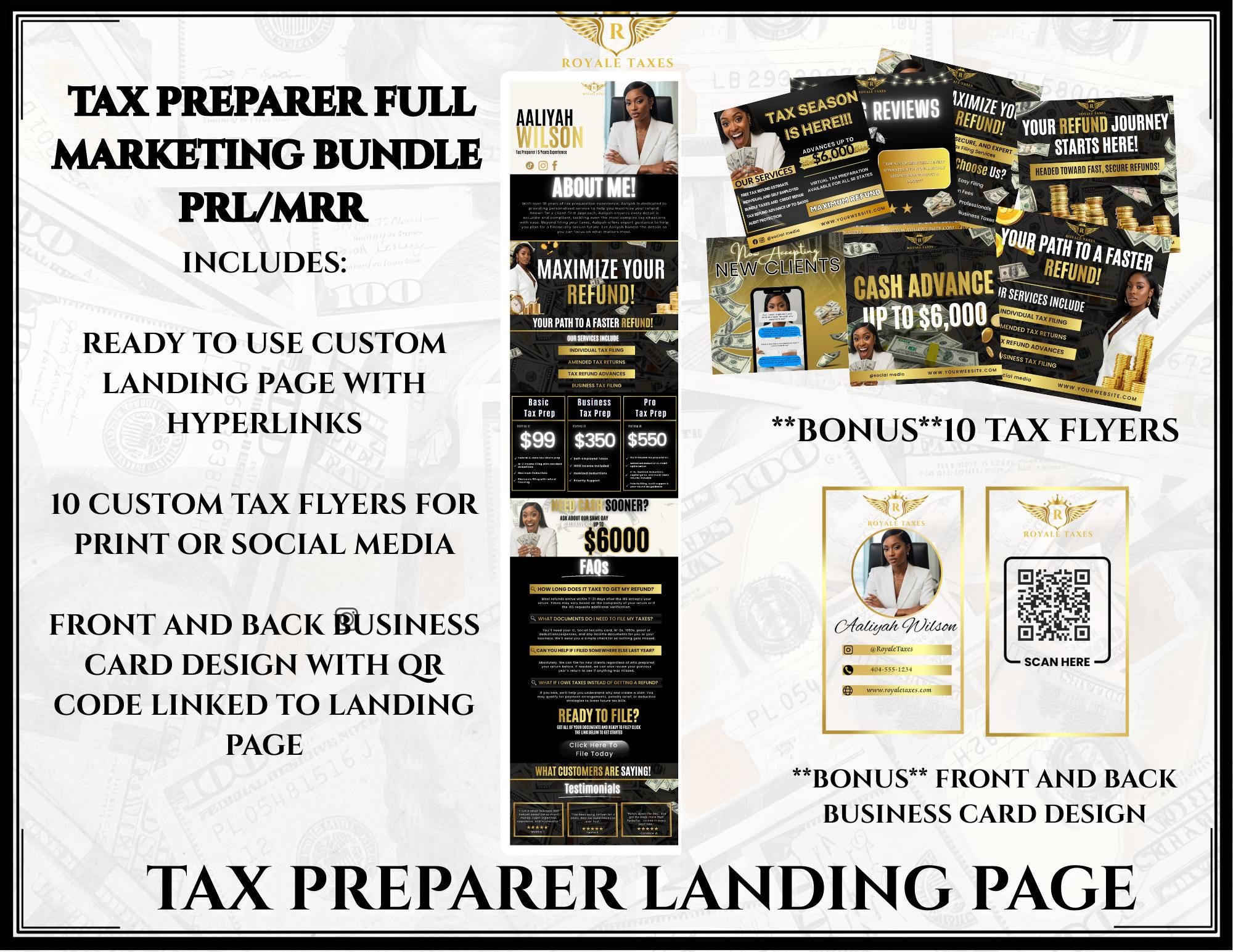 Custom Tax Preparer Wesbite| AI Headshots Included | Lead Capture ...