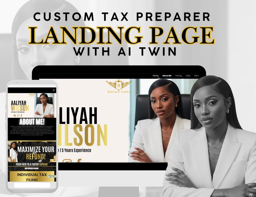 Custom Tax Preparer Wesbite| AI Headshots Included | Lead Capture ...