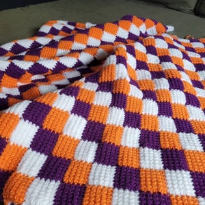 Classic Small Check Crochet Checkerboard Blanket Pattern - Etsy
