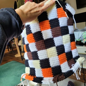 Classic Small Check Crochet Checkerboard Blanket Pattern - Etsy