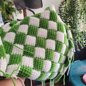 Classic Small Check Crochet Checkerboard Blanket Pattern - Etsy